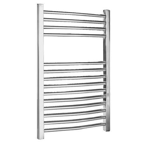 Chrome Curved Ladder Heated Towel Rail 500 x 700mm at Victorian Plumbing UK