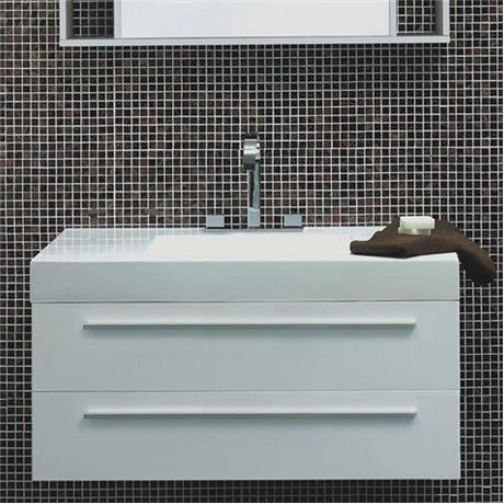 Durab Maria 1000 Wall Mounted Vanity Unit with Basin - White at ...