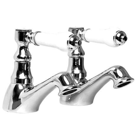 Traditional Bloomsbury Basin Taps - Chrome at Victorian Plumbing UK