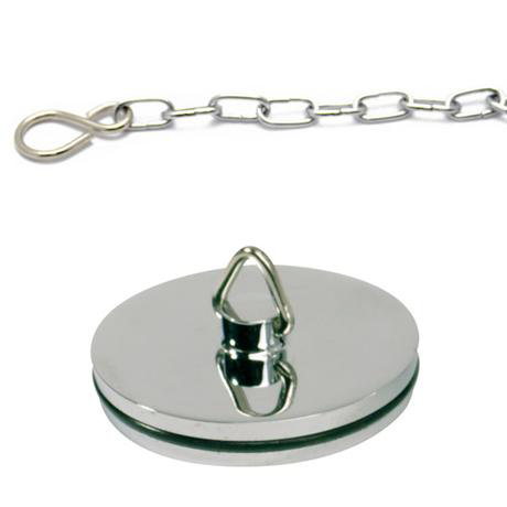 1 3/4" Brass Bath Plug With 18" Chain at Victorian Plumbing UK