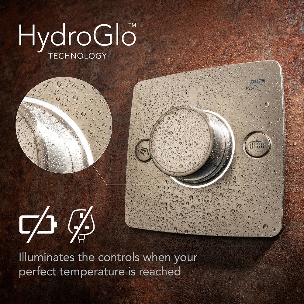 Mira Evoco Dual Outlet Brushed Nickel Thermostatic Mixer Shower - 1. ...