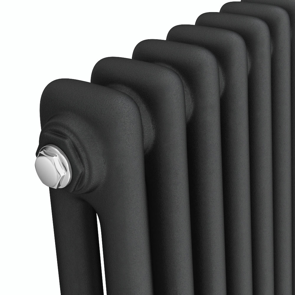 Traditional 1800 x 380mm Vertical 2 Column Anthracite Radiator ...