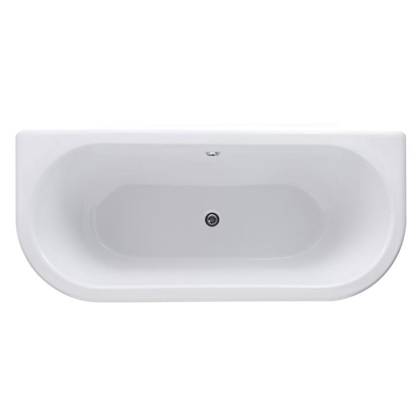 Nuie 1700 Double Ended Back to Wall Free Standing Bath with Chrome Leg ...