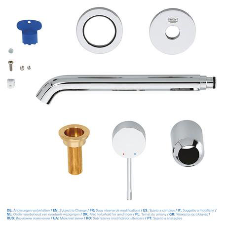 Grohe Essence Wall Mounted 2 Hole Basin Mixer L-Size - Chrome - 19967001