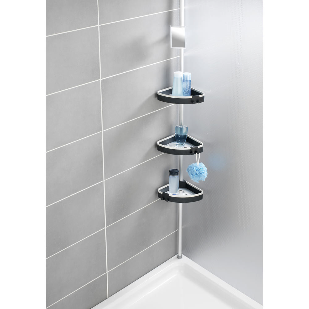 Wenko Wave Telescopic 3-Tier Corner Shelf Storage - 22827100 at ...