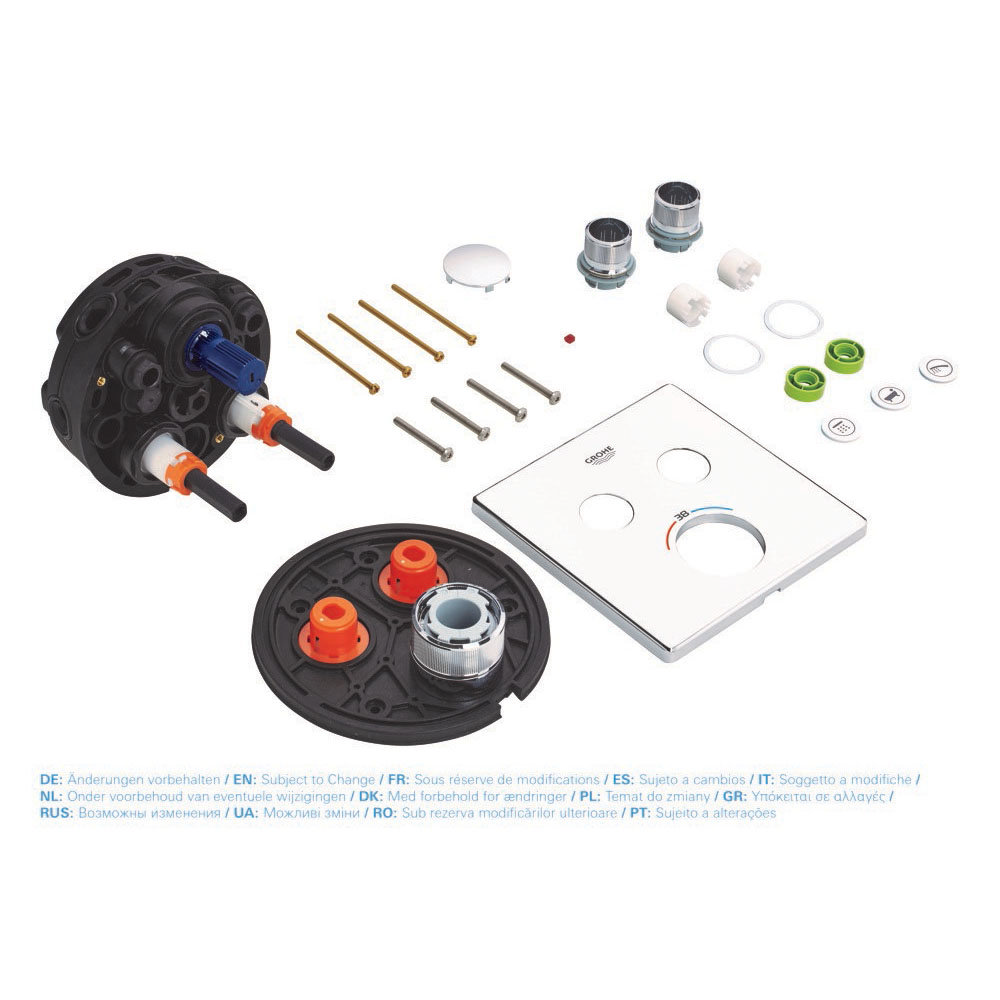 Grohe Grohtherm SmartControl Thermostat Square 2 Outlet Concealed Mixer ...