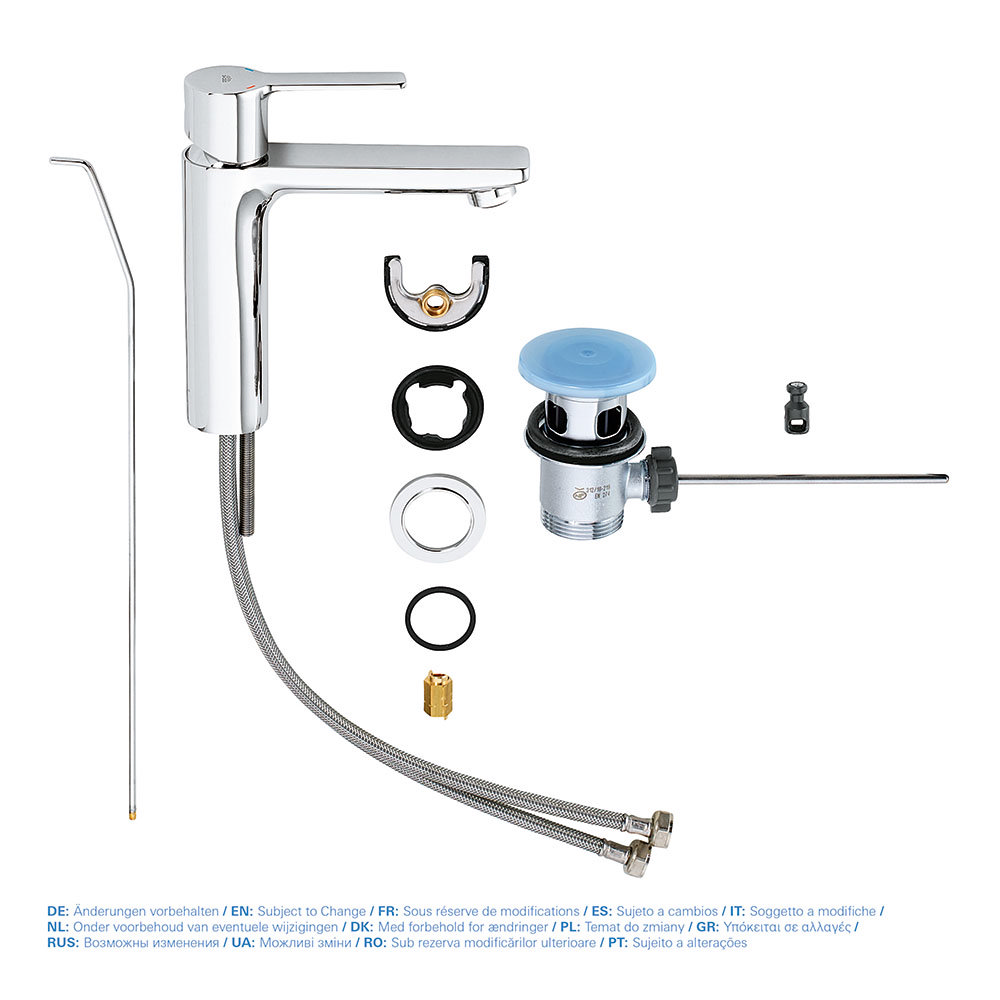 Grohe Lineare Mono Basin Mixer with Pop-up Waste - Chrome - 32114001