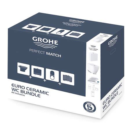 Grohe Euro Rimless Close Coupled Toilet with Soft Close Seat (Side Inlet)
