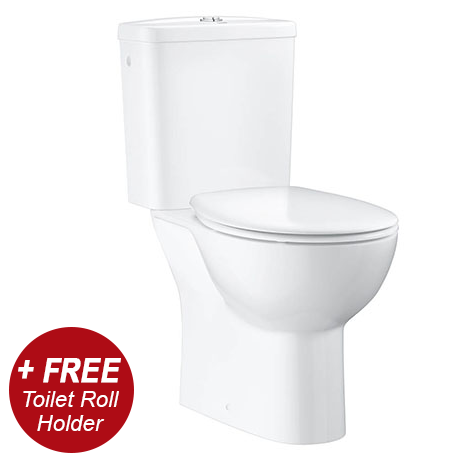 Grohe Bau Rimless Close Coupled Toilet with Soft Close Seat (Side Inlet)