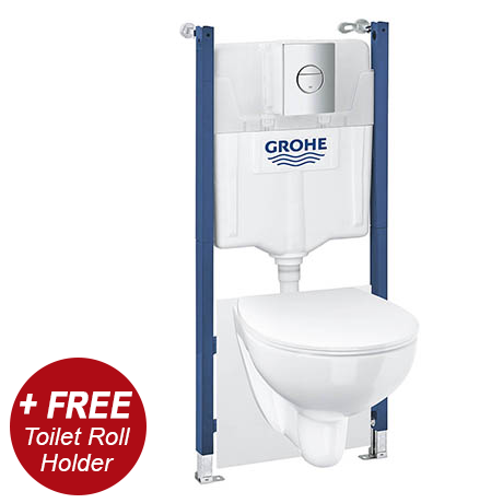 Grohe Solido Compact Bau Ceramic Rimless 5-in-1 Pack - 39900000