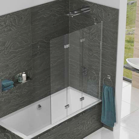 KUDOS Inspire 6mm Three Panel In-Fold Bath Screen | Victorian Plumbing