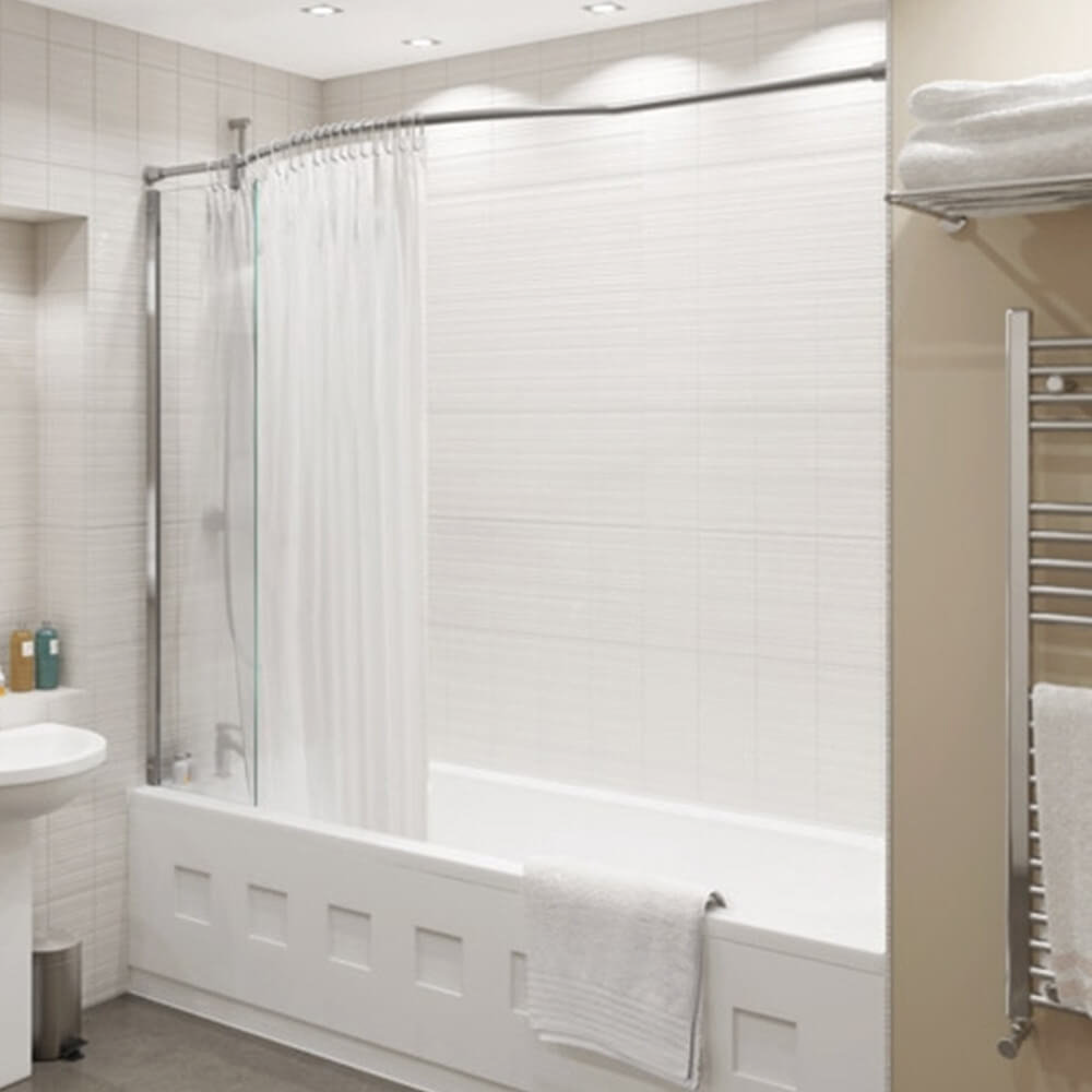 KUDOS Inspire Over Bath Shower Panel with Bow Recess Rail