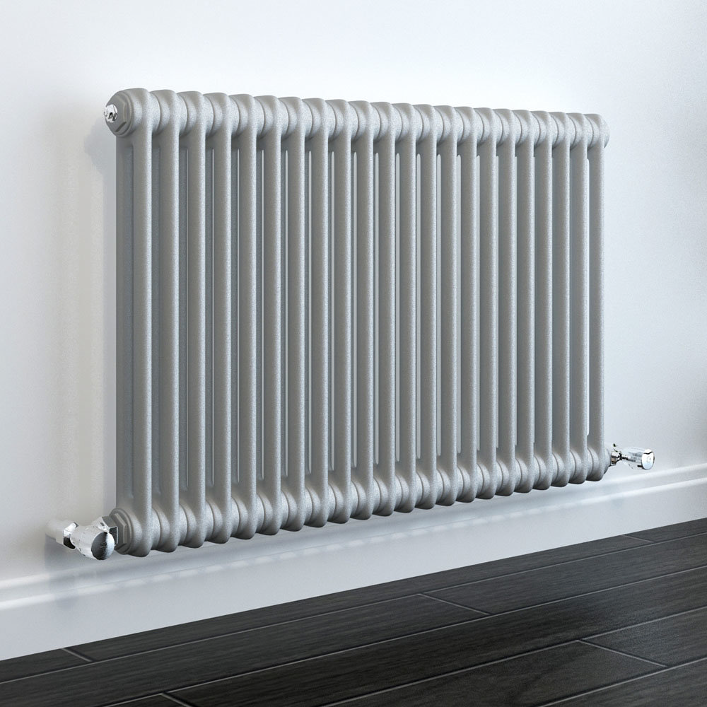 Keswick Grey 600 x 988mm Cast Iron Style Traditional 2 Column Radiator ...