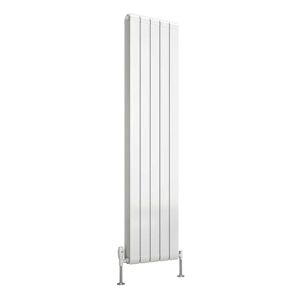 Reina Evie Vertical Aluminium Radiator | White | Victorian Plumbing