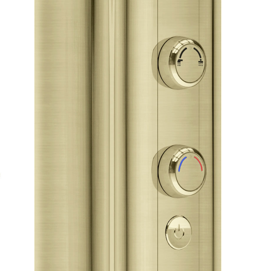 AQUAS AquaMax Flex Manual Smart 9.5KW Brushed Brass Electric Shower ...