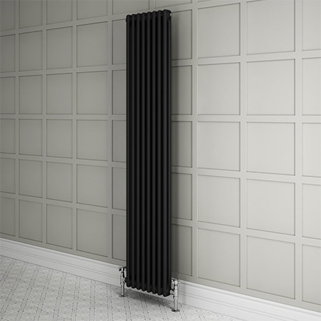Keswick 1800 x 380mm Cast Iron Style Traditional 2 Column Anthracite ...