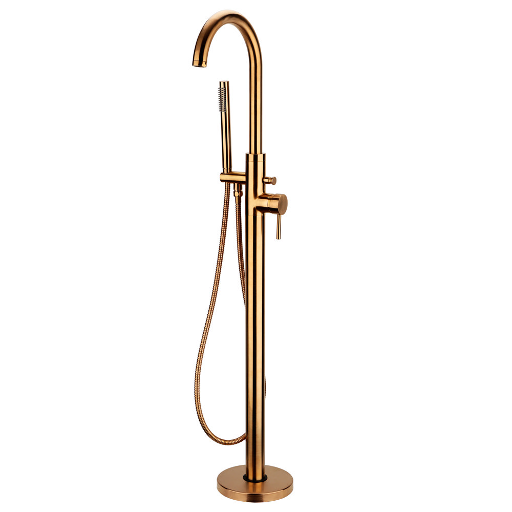 Arezzo Brushed Bronze Freestanding Bath Tap with Shower Mixer ...