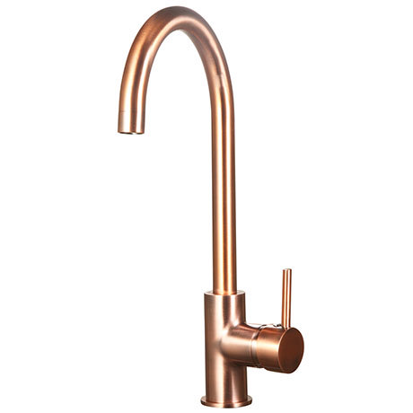 Alberta Modern Brushed Copper Kitchen Mixer Tap | Victorian Plumbing UK