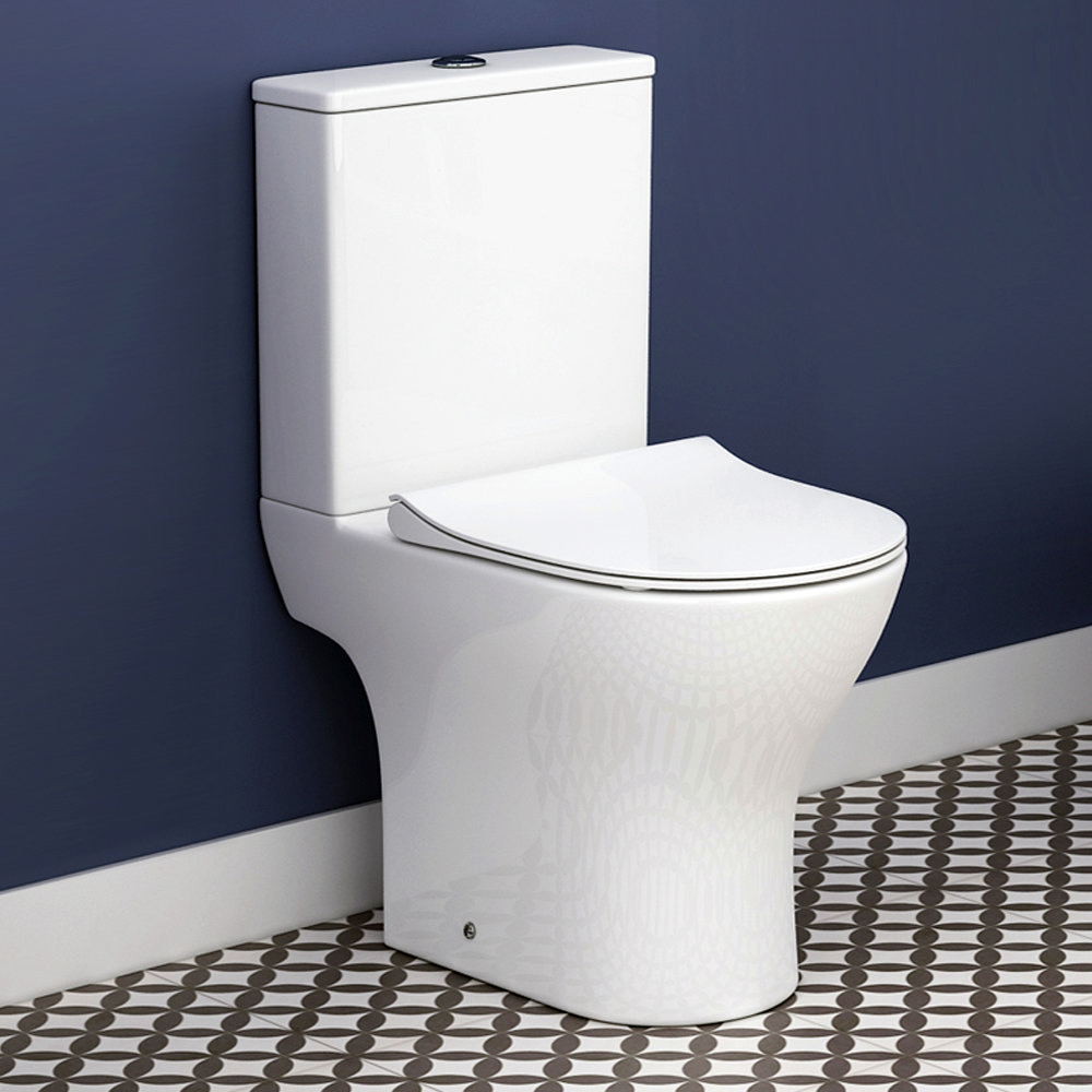 Alps Modern Rimless Short Projection Toilet + Soft Closing Seat ...