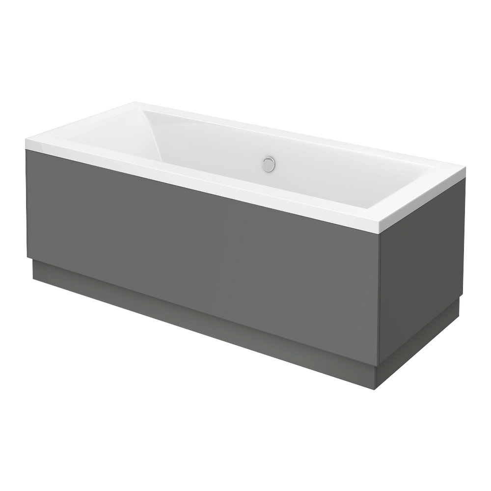 Apollo2 Single Ended Bath + Gloss Grey Panels | Victorian Plumbing UK