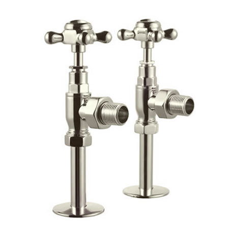 Arcade Angled Radiator Valves - Nickel - ARCR6-NKL at Victorian Plumbing UK