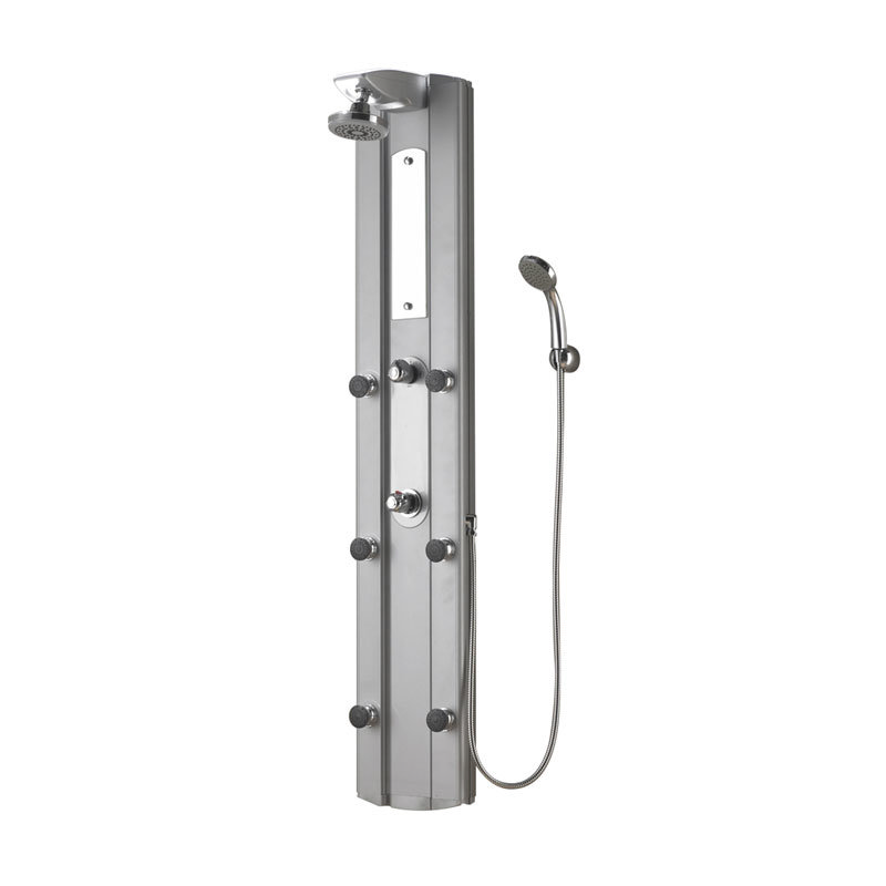 Ultra - Stylo Thermostatic Shower Panel with Fixed Shower Head, 6 Body ...