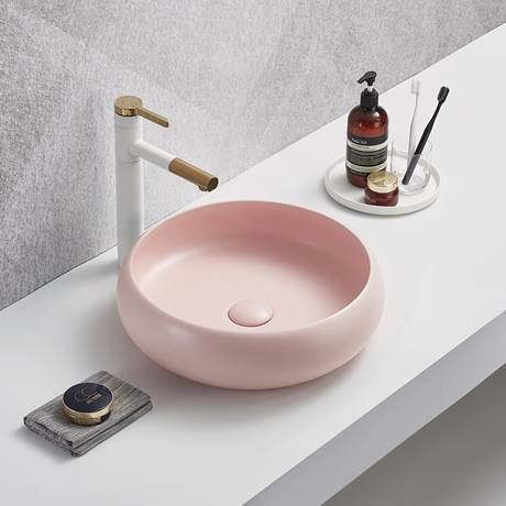 Arezzo Round Counter Top Basin (420mm Diameter - Matt Pink) | Victorian ...