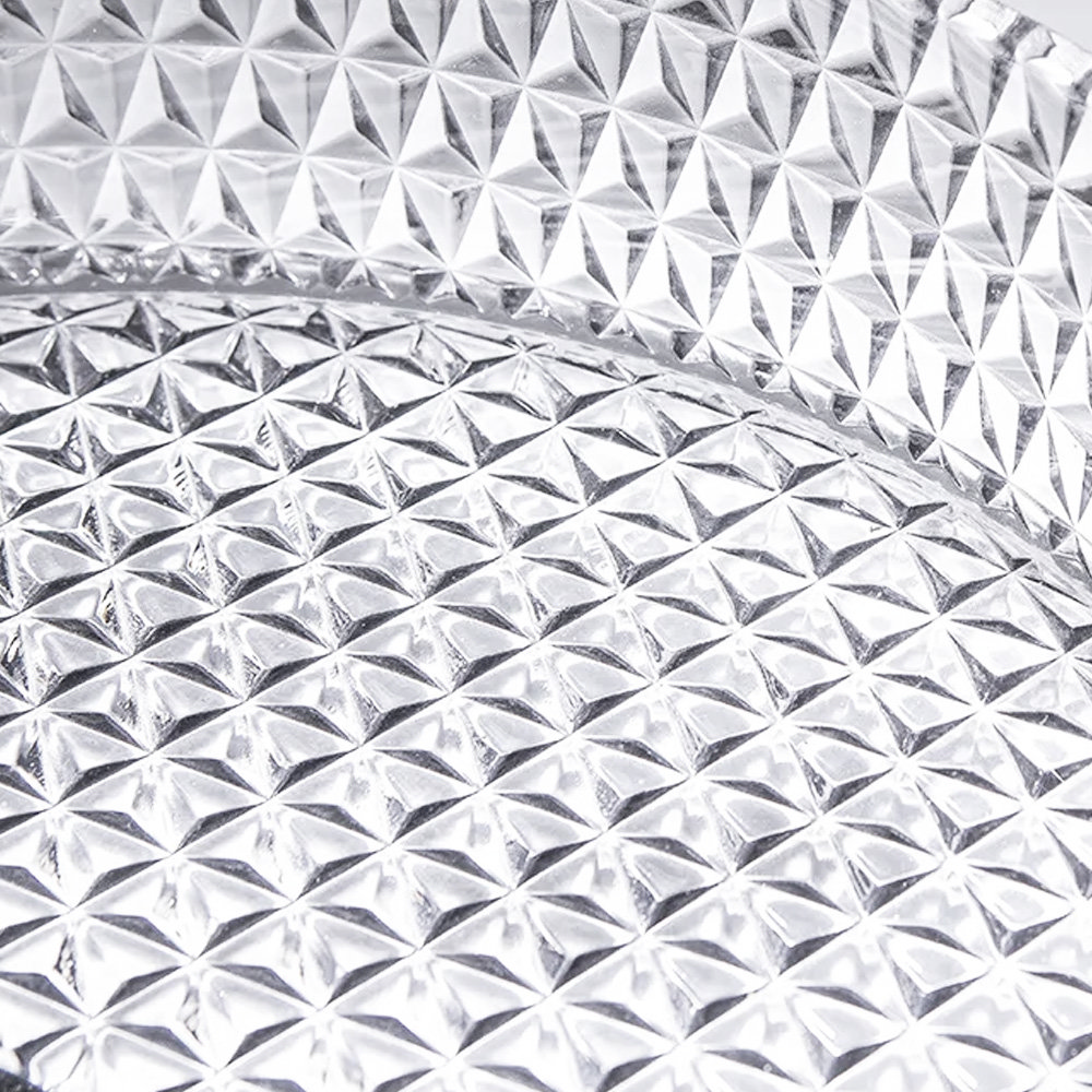 Arezzo Cut Diamond Effect Glass Round Countertop Basin - 360mm Diameter ...