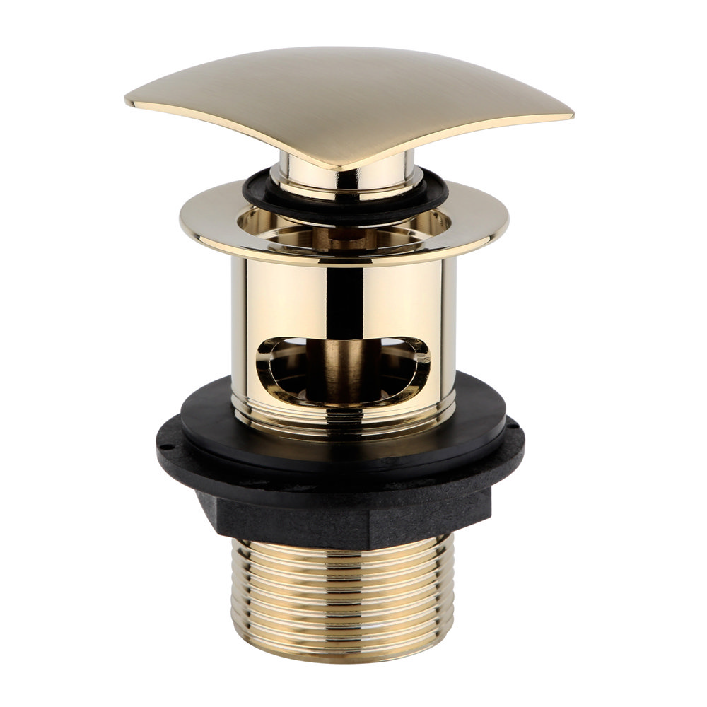 Arezzo Square Brushed Brass Slotted Easy Clean Click Clack Basin Waste ...