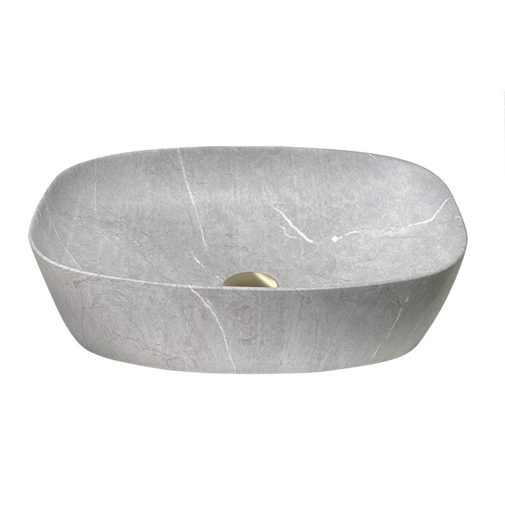 Arezzo 505 x 385mm Curved Rectangular Counter Top Basin - Light Grey ...