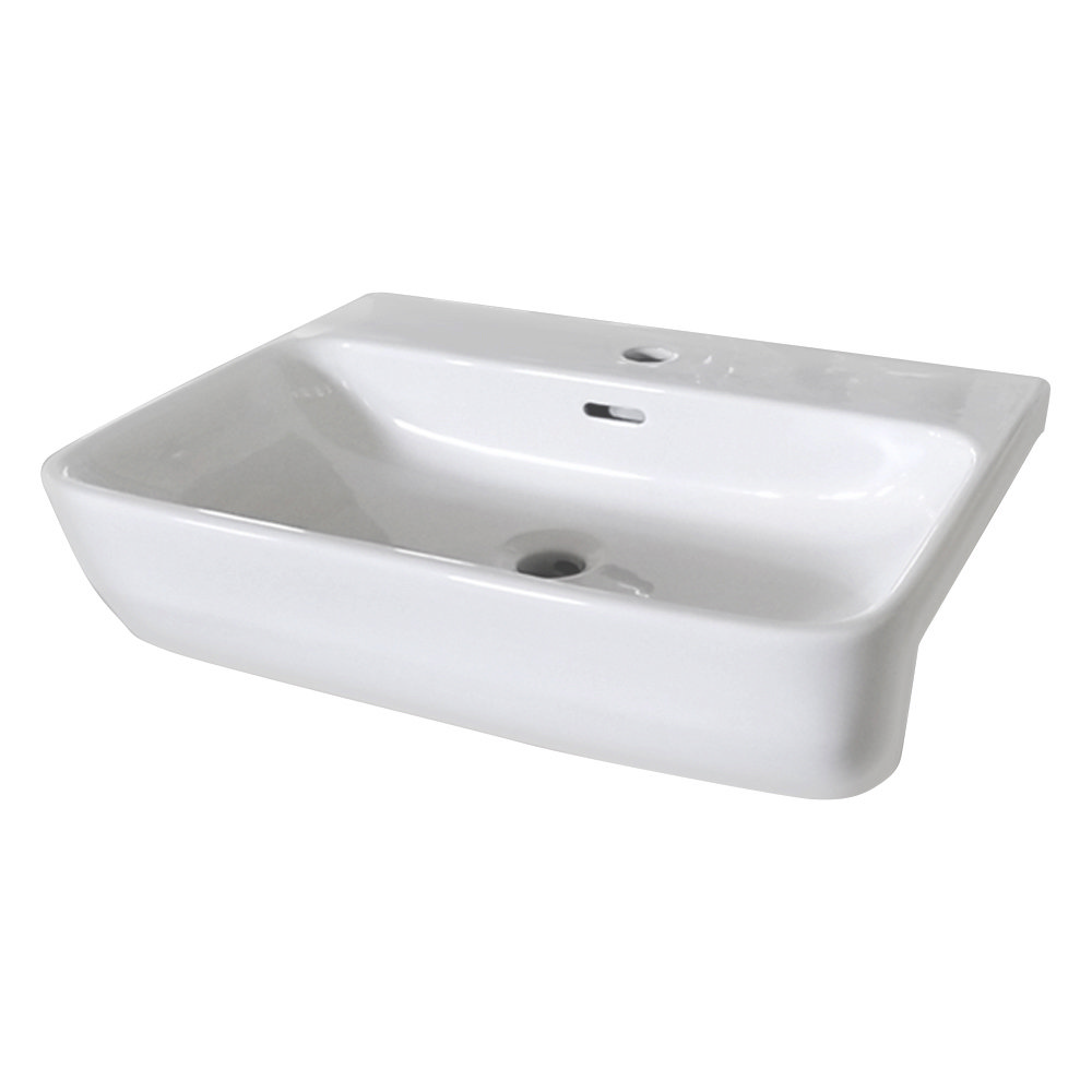 Arezzo 565mm Curved Semi-Recessed Basin - Gloss White | Victorian ...