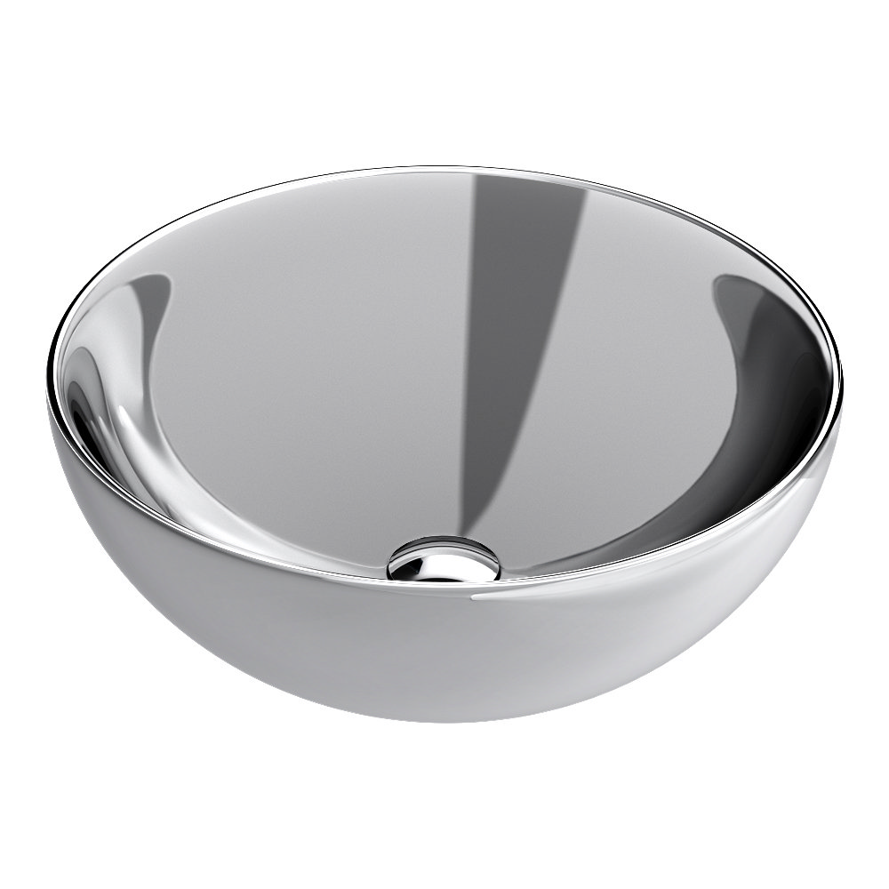 Arezzo Round 415mm Silver Ceramic Counter Top Basin | Victorian Plumbing UK