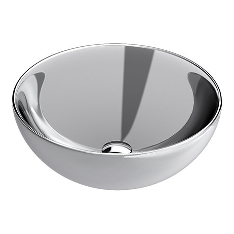 Arezzo Round 415mm Silver Ceramic Counter Top Basin | Victorian Plumbing UK