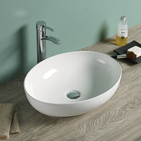 Arezzo Gloss White Curved Oval Counter Top Basin 0TH (520 x 395mm ...