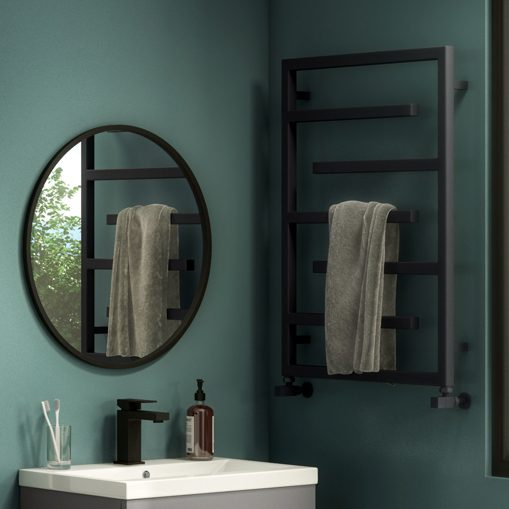 Arezzo Anthracite 800 x 600mm Designer Towel Rail | Victorian Plumbing UK