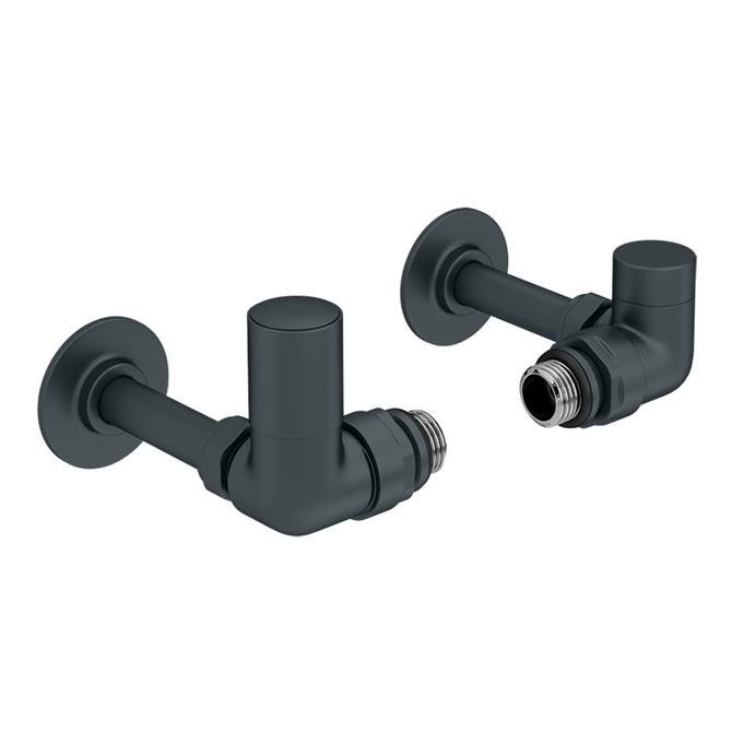 Arezzo Anthracite Round Corner Angled Radiator Valve with Pipe Kit ...