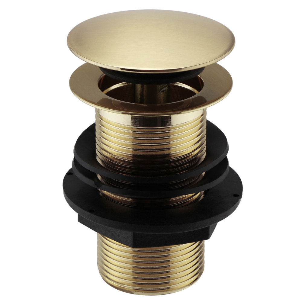 Arezzo Brushed Brass Unslotted Click Clack Basin Waste | Victorian ...