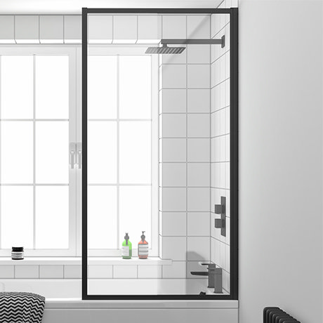 Black Framed Bath Shower Screen - Arezzo | Victorian Plumbing