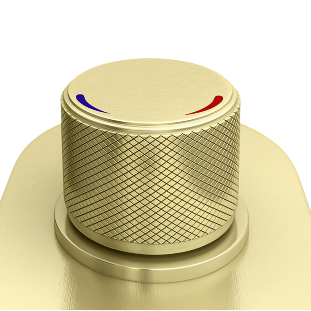 Arezzo Brushed Brass Industrial Style Push Button Shower Valve (3 ...