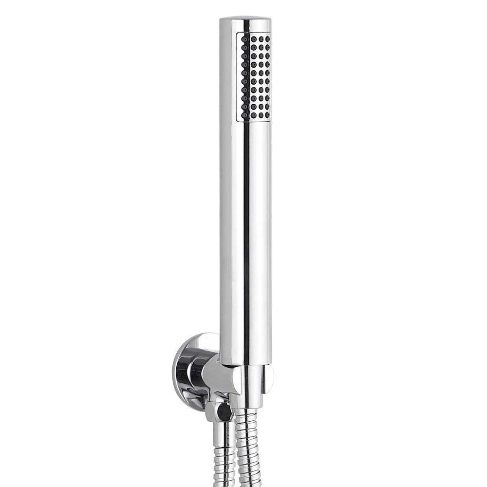 Arezzo Chrome Push-Button Shower with Handset + Rainfall Shower Head ...