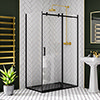 Arezzo Matt Black 1200 x 800 Frameless Sliding Door Shower Enclosure with Black Tray | Victorian ...