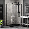 Arezzo Matt Black 1200 x 900 Frameless Sliding Door Shower Enclosure with Black Tray | Victorian ...