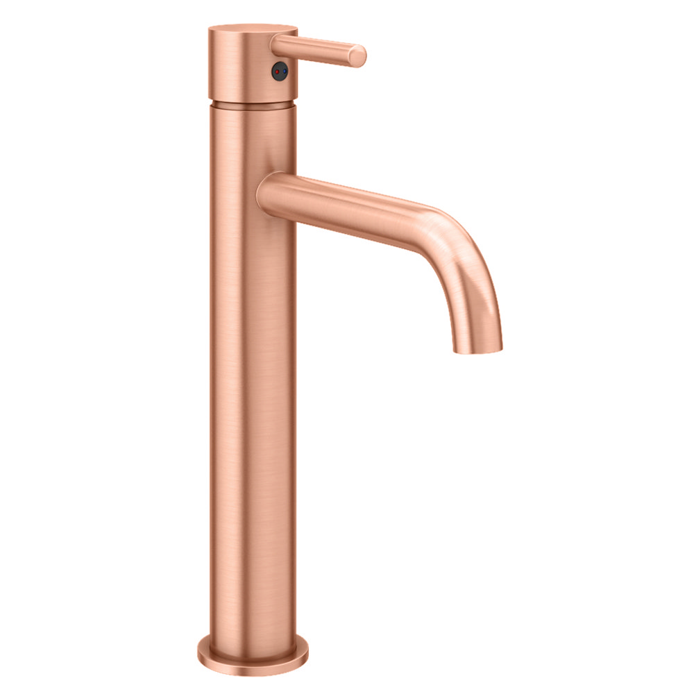 Arezzo Round Rose Gold High Rise Mono Basin Mixer Tap | Victorian ...