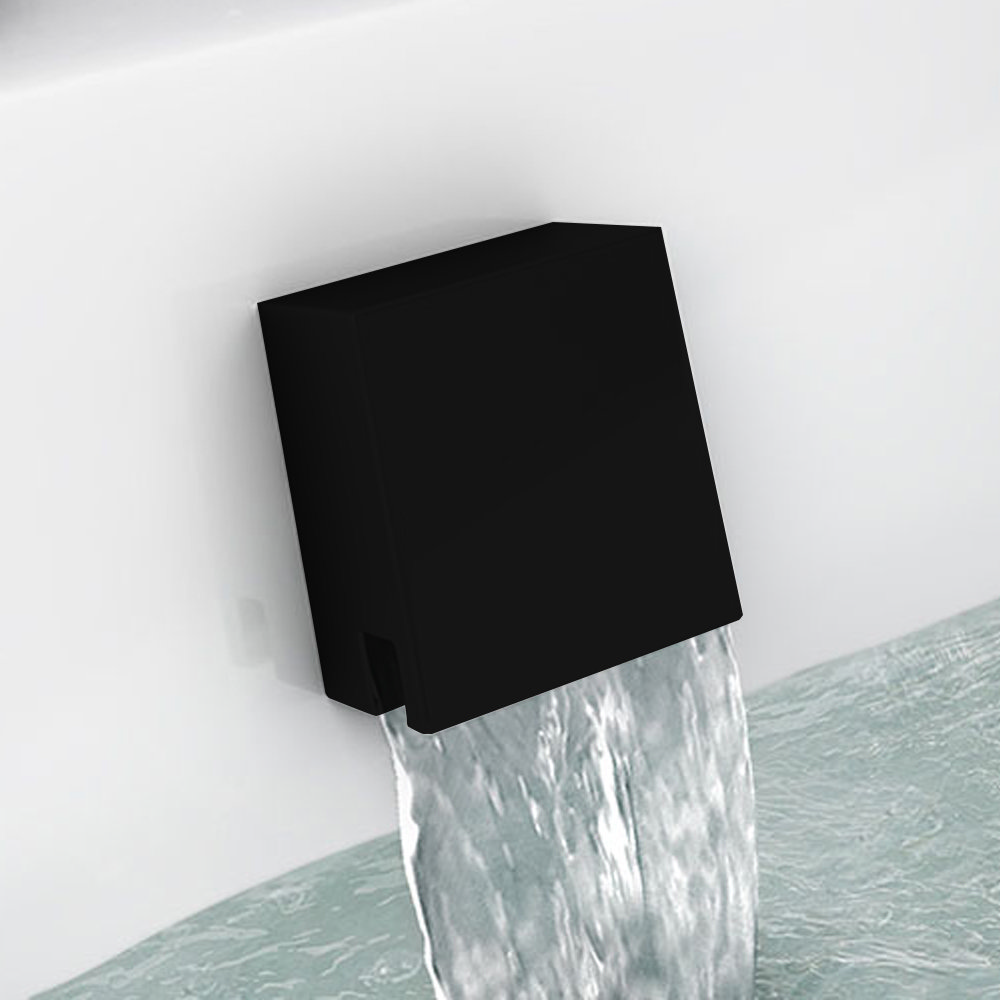 Arezzo Square Matt Black 2 Outlet Shower System (Fixed Shower Head ...