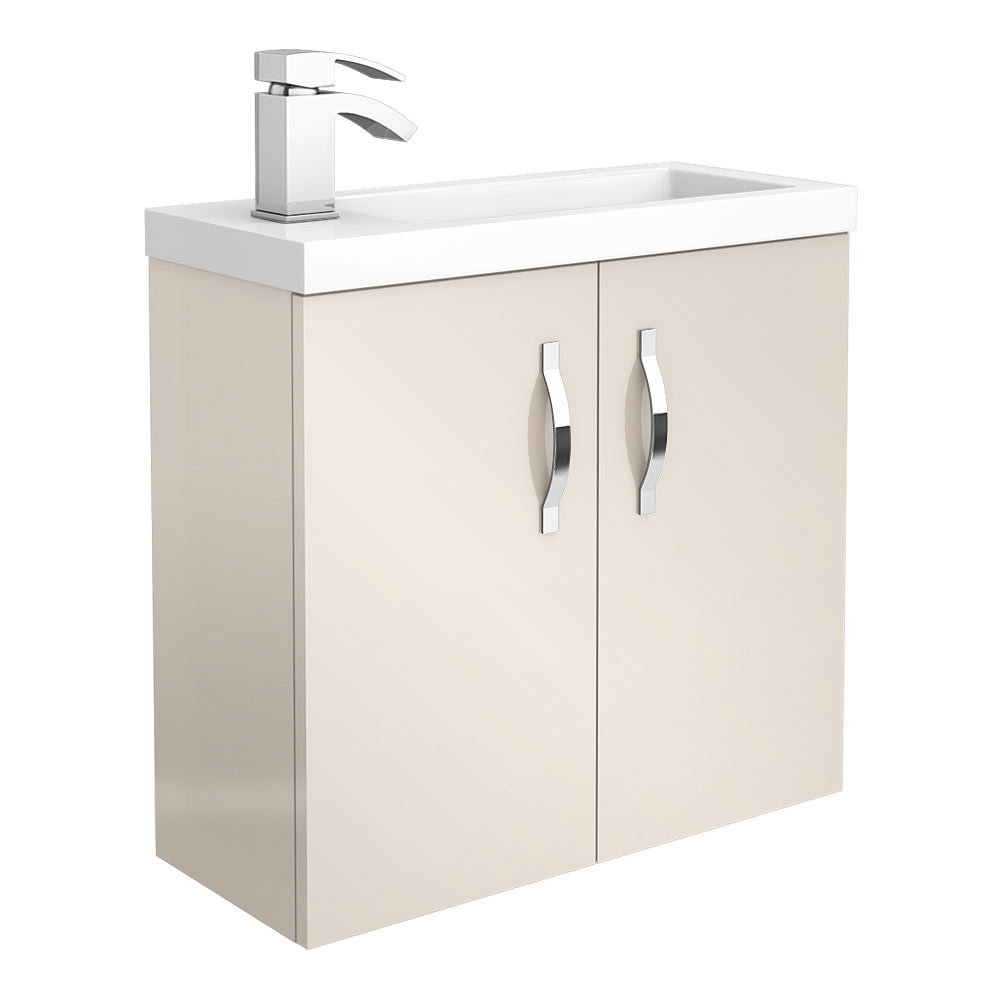 Apollo2 605mm Gloss Cashmere Compact Wall Hung Vanity Unit | Victorian ...