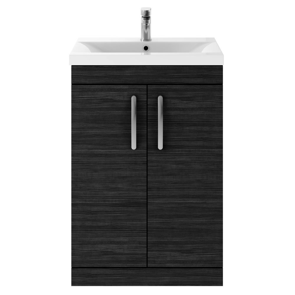 Brooklyn Floor Standing 2 Door Vanity Unit | Hacienda Black | 600mm