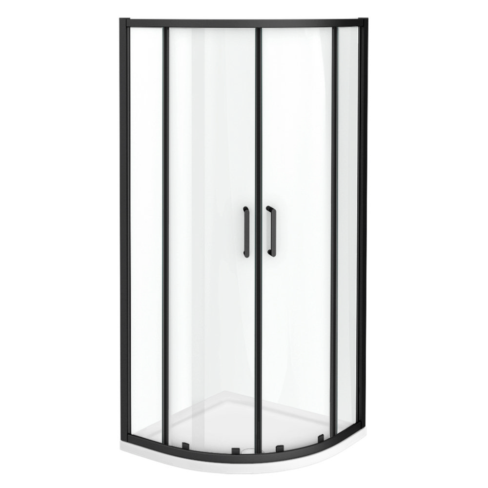 Toreno Matt Black 800 X 800mm Quadrant Shower Enclosure Victorian