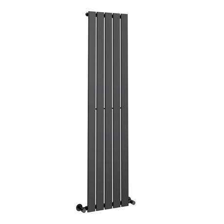 Urban Black Nickel 1600 x 375mm Vertical Single Panel Radiator - 5 Bars ...