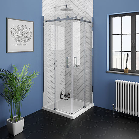 Nova Square Frameless Corner Shower Enclosure 900x900mm | Buy at Victorian Plumbing