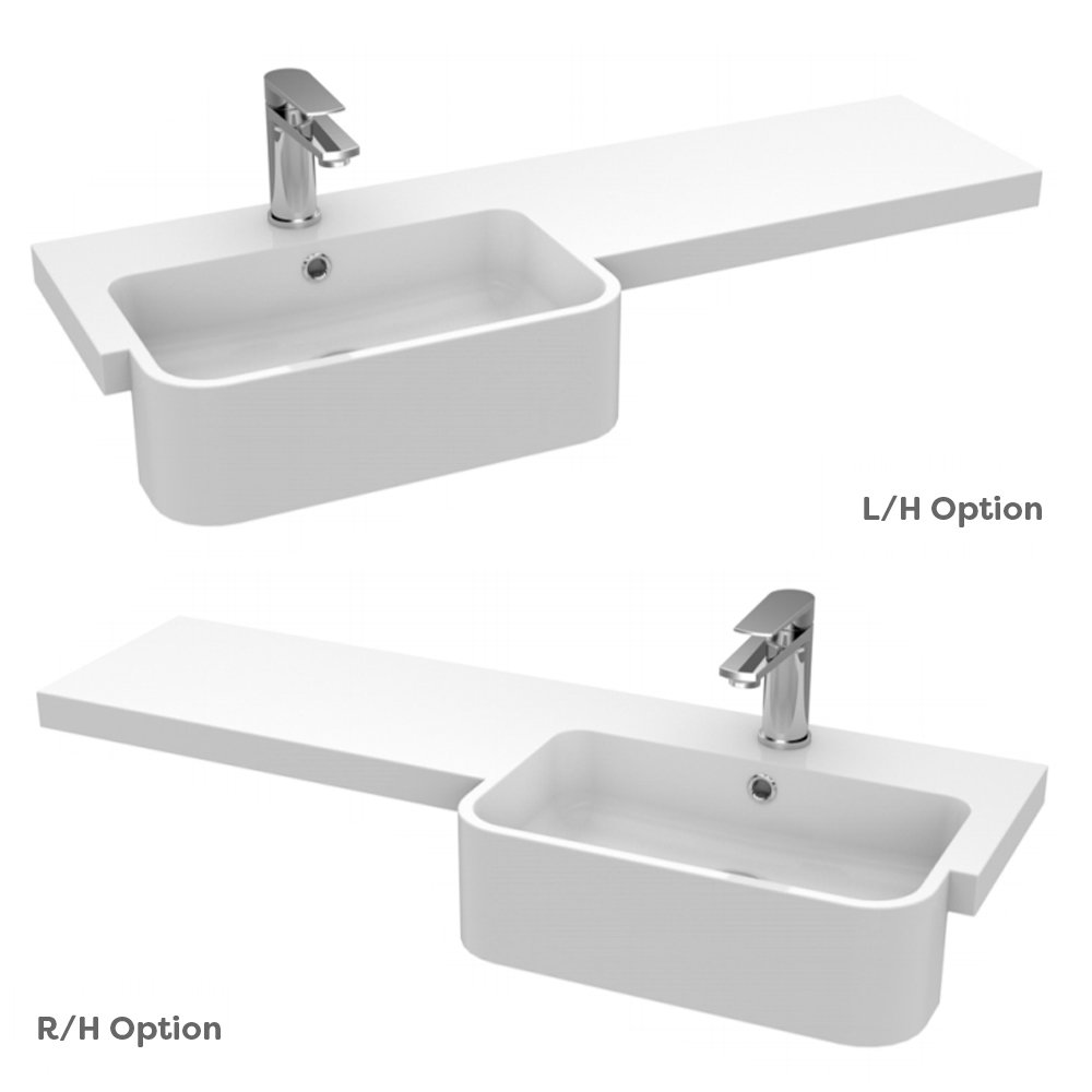 Brooklyn 1000 Gloss White Round Semi-Recessed Combination Unit w ...